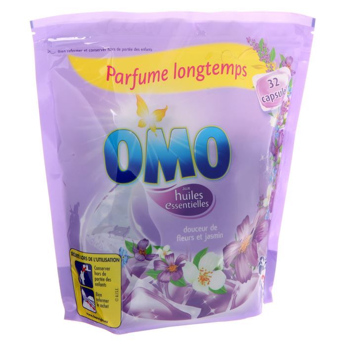 OMO Lessive Douceur de Fleurs Jasmin 32 Capsules - Cdiscount Electroménager