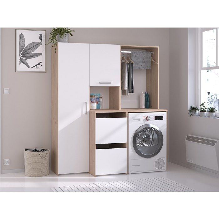 Meuble pour machine à laver avec penderie, placard et colonne de ...