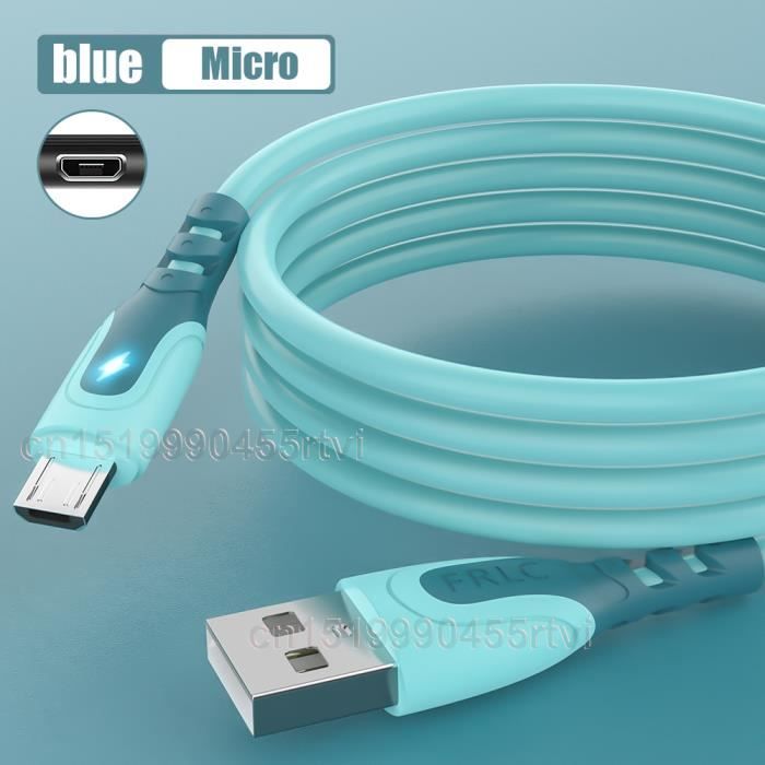 CABLE TELEPHONE,BLUE FOR Micro USB-1.2M--Câble Micro USB 3A Type C en ...
