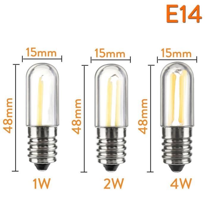 AMPOULE LED,E14 220V-2W-blanc chaud--Ampoule tubulaire LED E14 à intensité variable pour ...