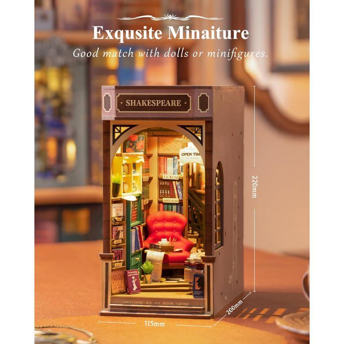 Book nook kit Shakespeare's bookstore booknook construire adulte serre ...