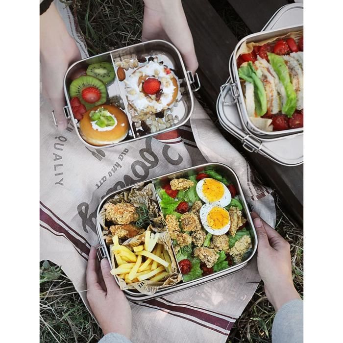 Lunch Box Inox 800 Ml Avec Compartiment Amovible Bento Box En Métal ...