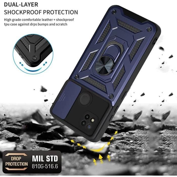 Coque pour Redmi 10A - Xiaomi - Bleu Marine - Bordure Renforcée ...