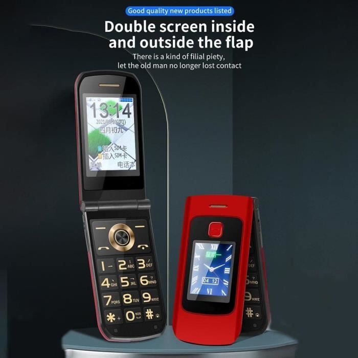 Téléphone Portable Débloqué mobile Senior Téléphone à Clapet avec ...
