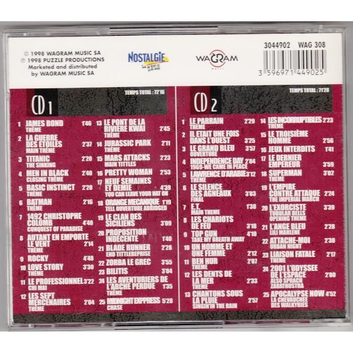 Double cd Musiques De Films (serie Gold) - Cdiscount