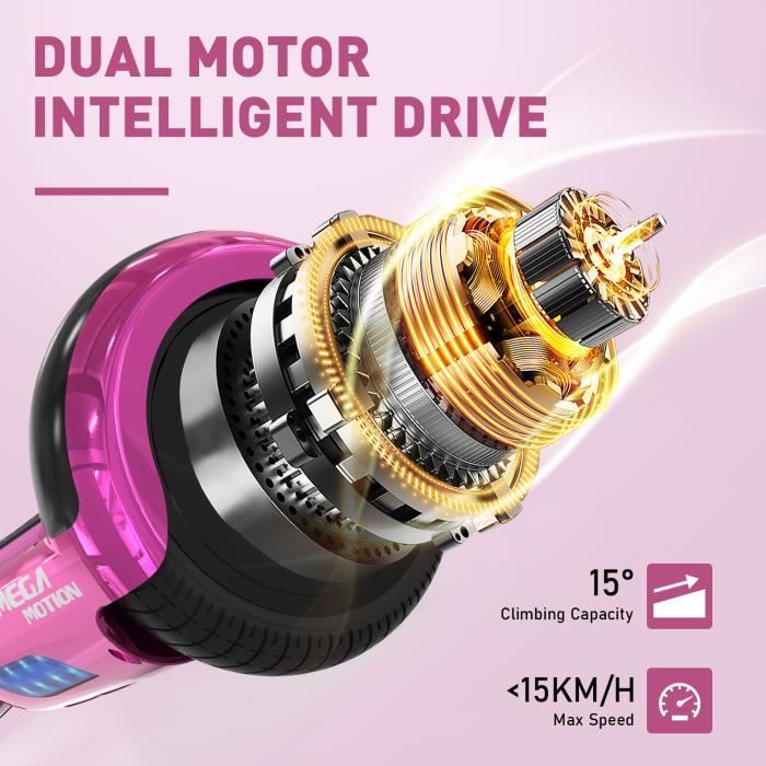 MEGA MOTION Pack Hoverboard Rose et Kart Rose, Hoverboard à 2 roues ...