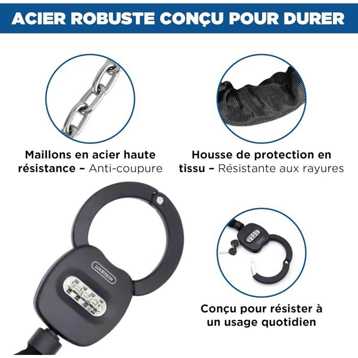 Antivol Trottinette Électrique – Cadenas Menotte À Code 4 Chiffres ...