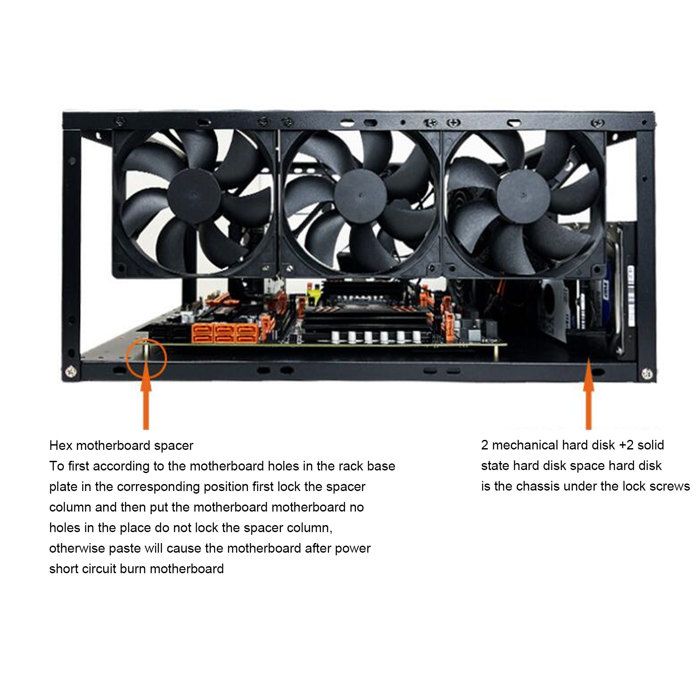SHI- Cadre de jeu PC Frame ouverte ATX Open Châssis Case Rack Empilable ...