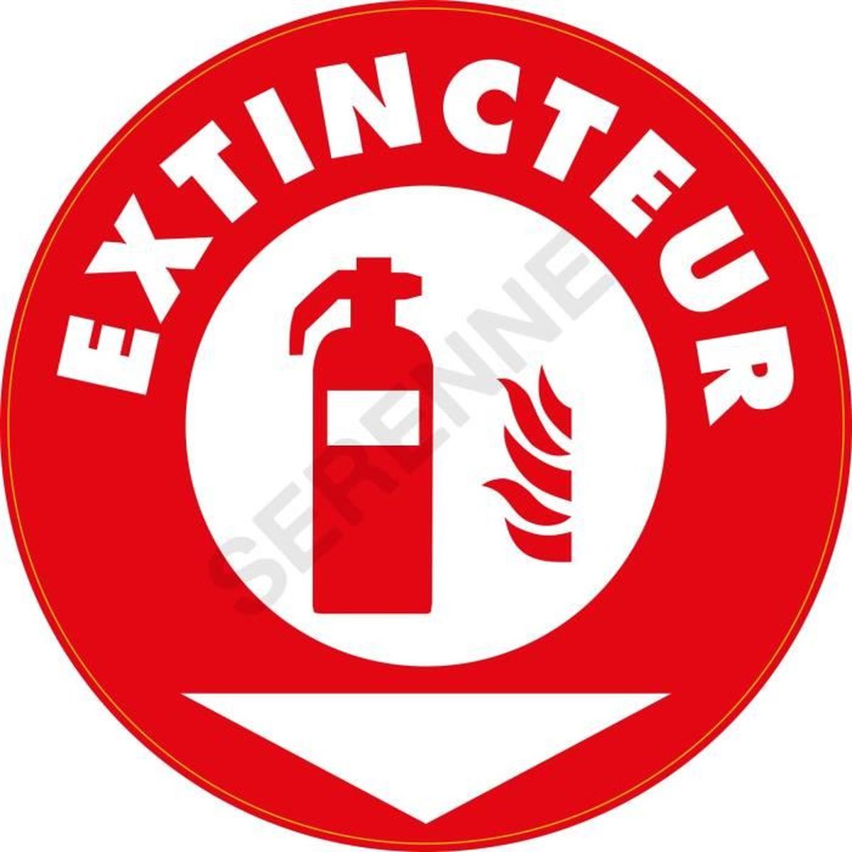 Autocollant extincteur picto texte et flèche intégré - Cdiscount Prêt-à ...