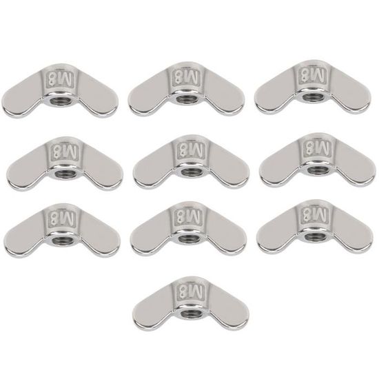 Minifinker Écrou en acier inoxydable 10 pièces M8 écrou papillon écrous ...