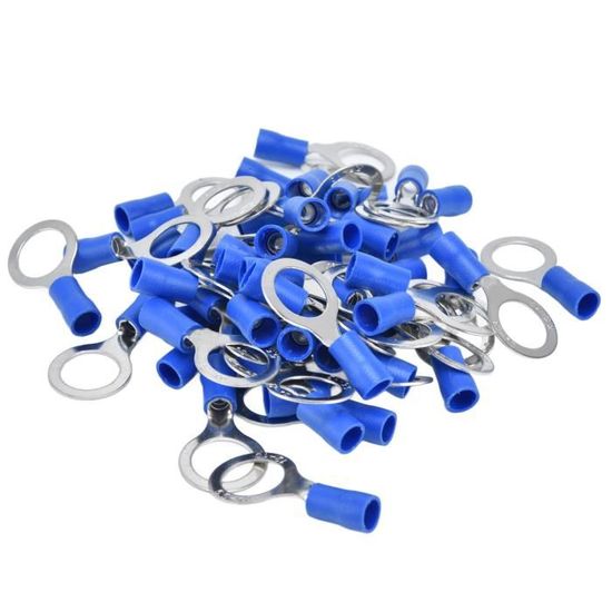 YOSOO Connecteur industriel 50 pièces cosses à anneau isolées connecteurs à sertir de fil ...