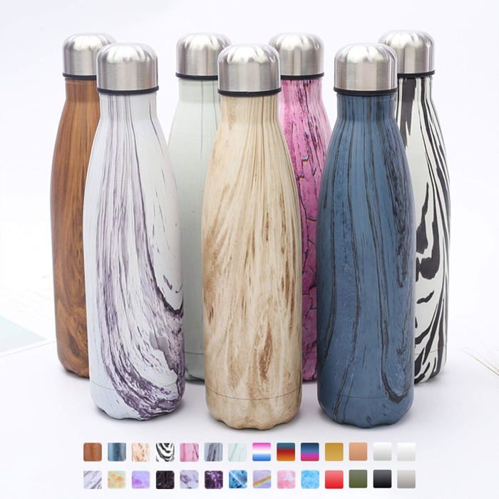 Bouteille d'eau en Acier Inoxydable isolé à Double Mur 500/750/1000ml Gourde INOX Isotherme ...