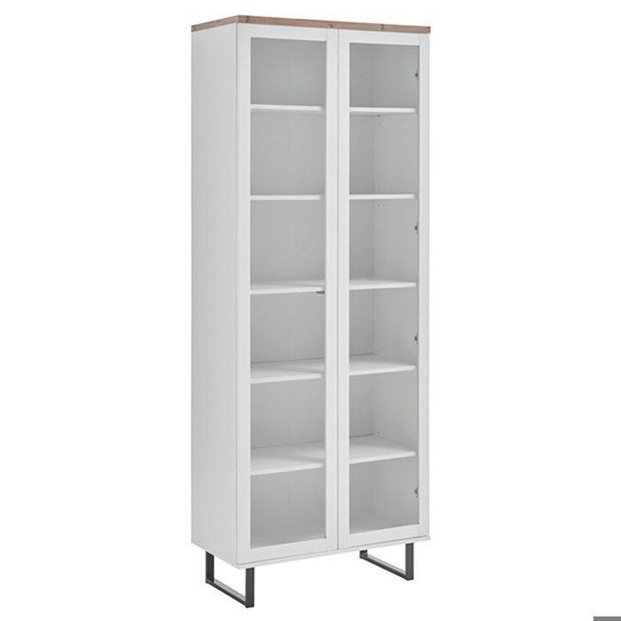 Anna citrine 2 portes blanc chêne décor. - Cdiscount Maison