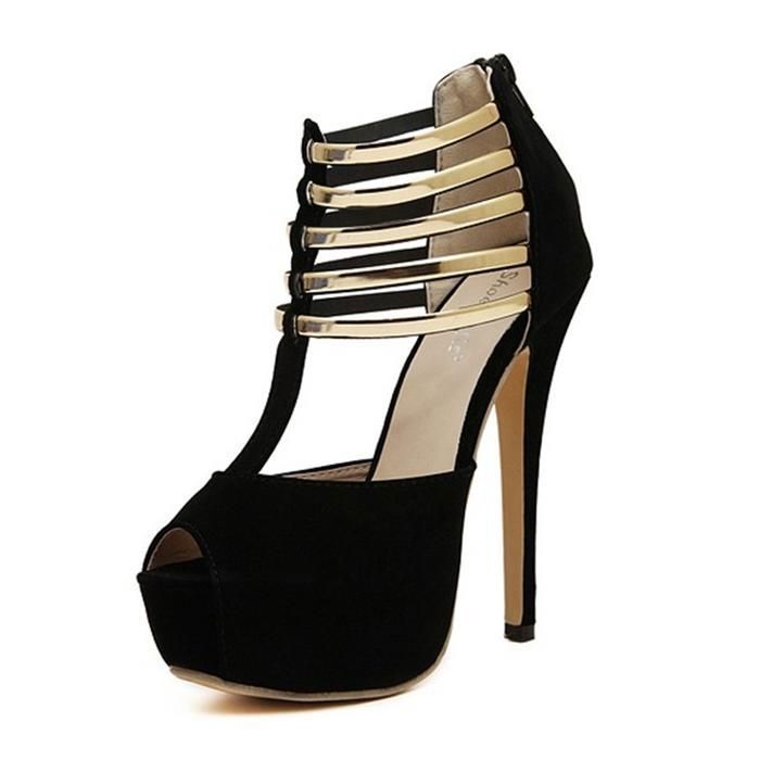 GRMTCOLT® Été Romaines Évidées Métal Talons Hauts Sexy Bouche De ...