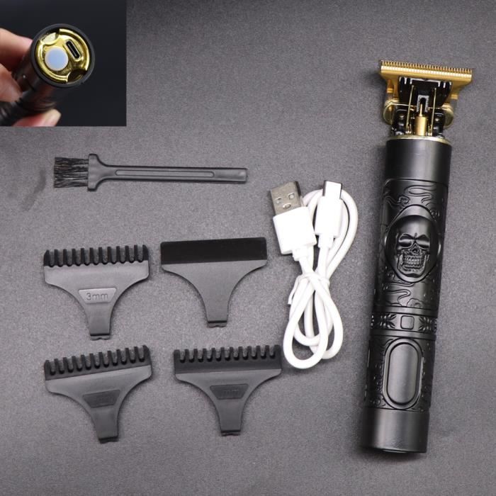 FT noir tondeuse à cheveux professionnelle Rechargeable USB T9 pour hommes, rasoir électrique ...