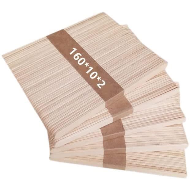 Lot de 200 bâtons de bois naturel - Bâtons de bois pour glace, glace ...