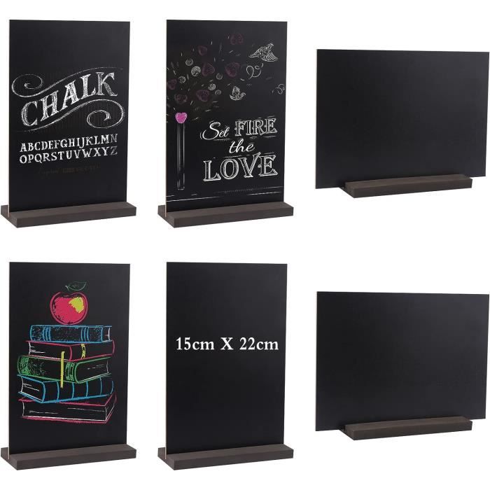 Mini Tableau Noir, 6 Pièces Petits Tableaux Noirs Double Face, Mini ...