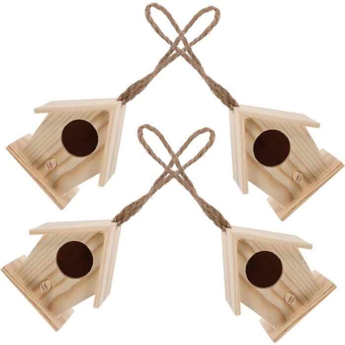 Oiseau Nichoir De Fenêtre Nichoir Suspendu Nichoirs Rustiques Décor De Cabane en Rondins ...