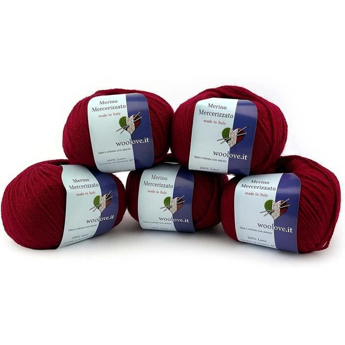 Mercerisé - Fil 100 % pure laine fabriqué en Italie pelote de laine ...