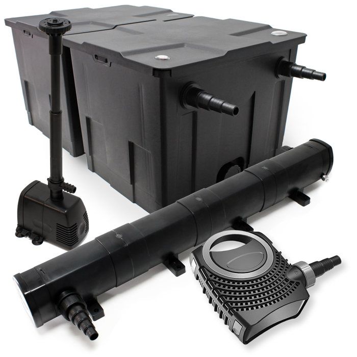 Kit Filtration Bassin Bio Filtre 60000l Stérilisateur UVC 72W 80W Pompe ...