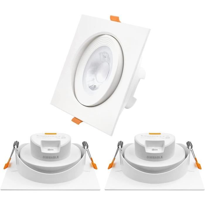 Grand Spot Led 12 W, Plafonnier Carré Encastrable, Lumière Blanche ...