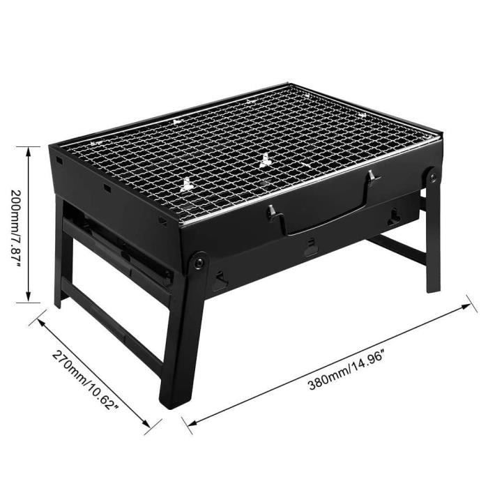 35x27x20cm Mini barbecue portable pliant en acier inoxydable, petit ...