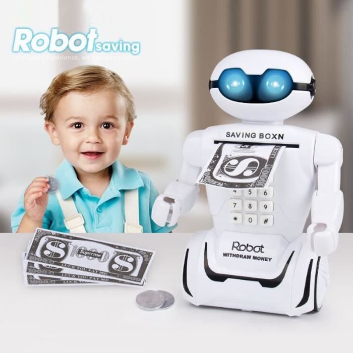 Piece - Monnaie Creative Electronic Piggy Bank Safe Cash box Robot ...