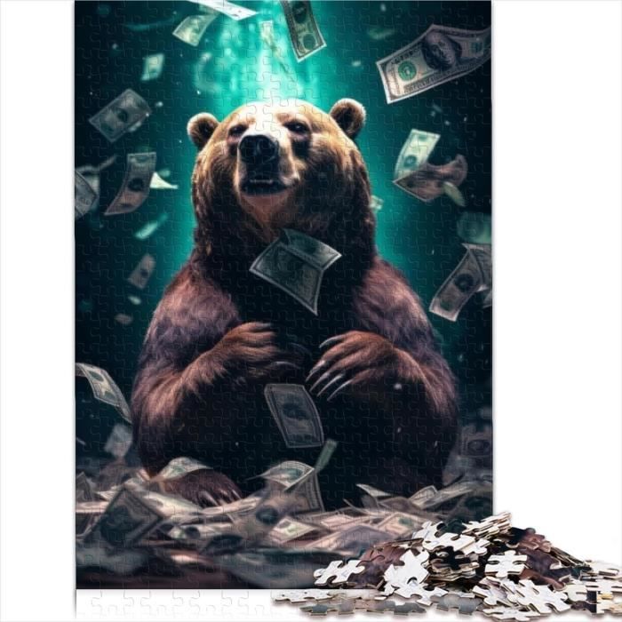 Puzzling For Gift Money Bear Dollar Bills 1000 Piece Jigsaw Puzzles For ...
