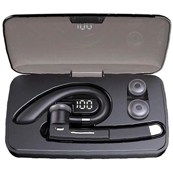 Oreillette Bluetooth sans fil noire casque mains libres avec écouteurs ...