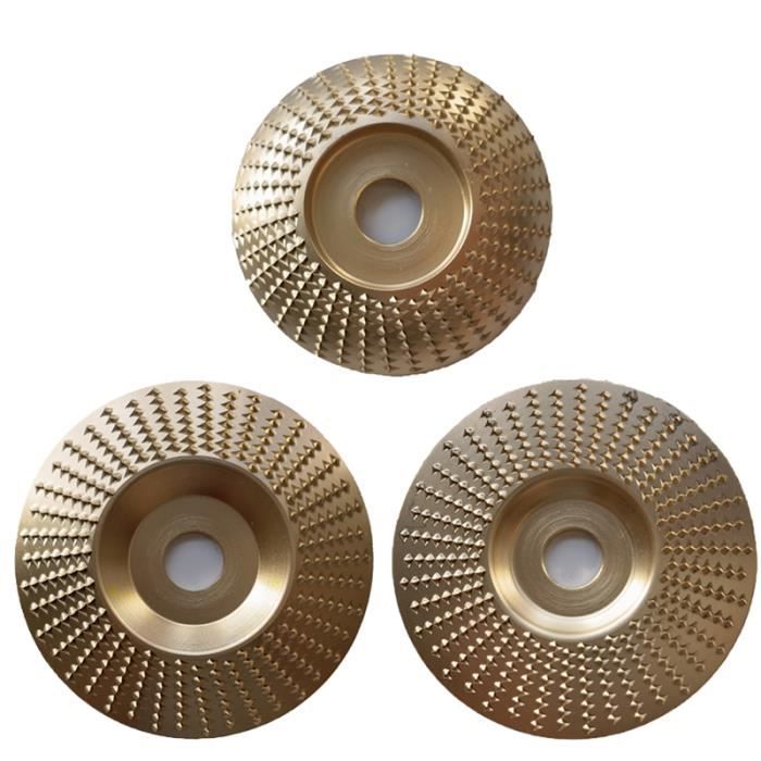 DISQUE DE MEULEUSE,3pcs Gold Bore 16mm Alésage Bois De Meulage Roue De ...
