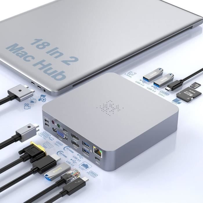 HUB Station d'accueil MacBook Pro 4K Triple écran MacBook Pro HDMI ...
