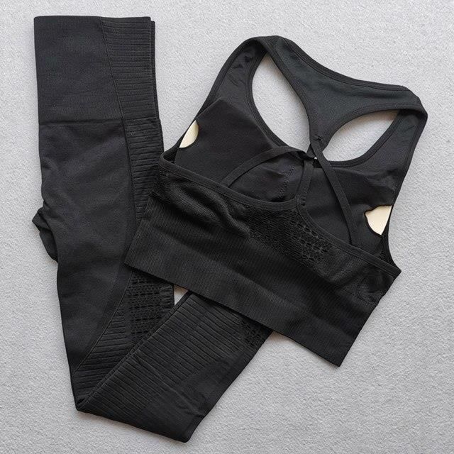 Textile Fitness Danse 2 Pièces Yoga Ensemble Femmes Ombre Sans