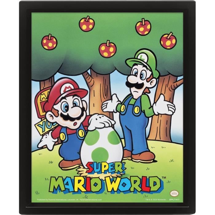 Cadre 3D lenticulaire - Pyramid - Super Mario - Mario et Luigi - Vert ...