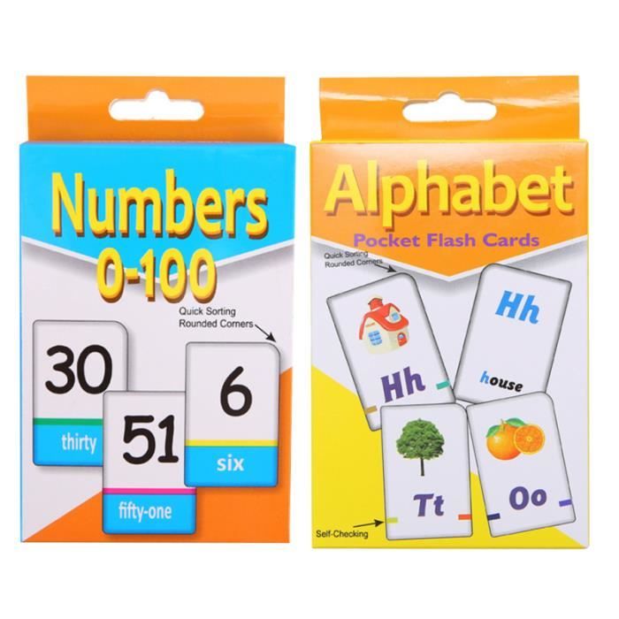 2 jeux de cartes flash éducatives anglais carte ensemble pour les ...