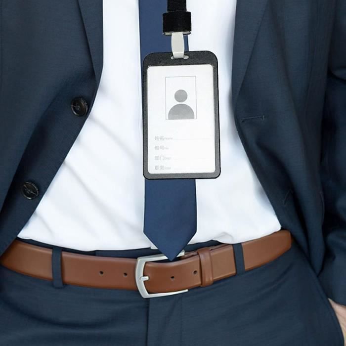 Lot De 5 Porte-Badges En Aluminium Avec Cordon Détachable-Sangle Pour ...