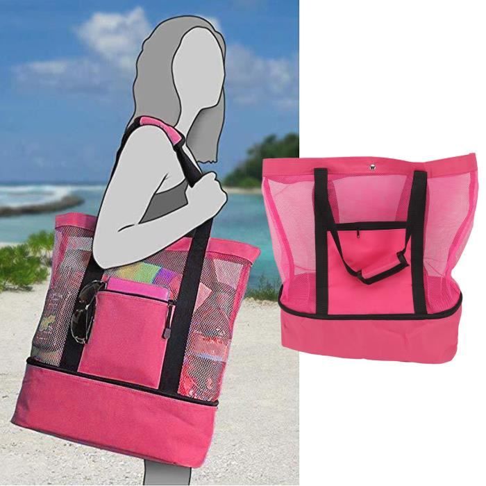 NEUF Sac de plage en filet Sac de plage en maille multifonction design ...