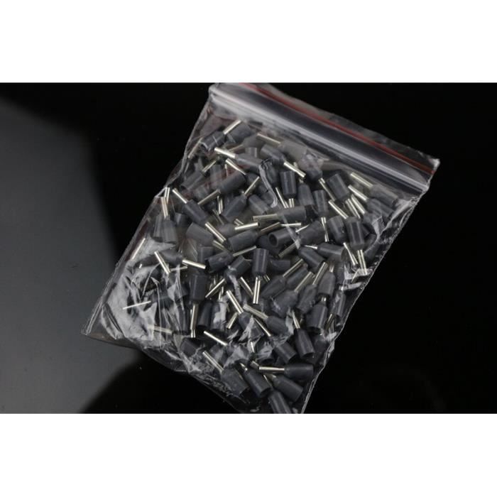 COSSE ELECTRIQUE,Grey--Embouts de fil fin de cordon isolé, 100 pièces ...