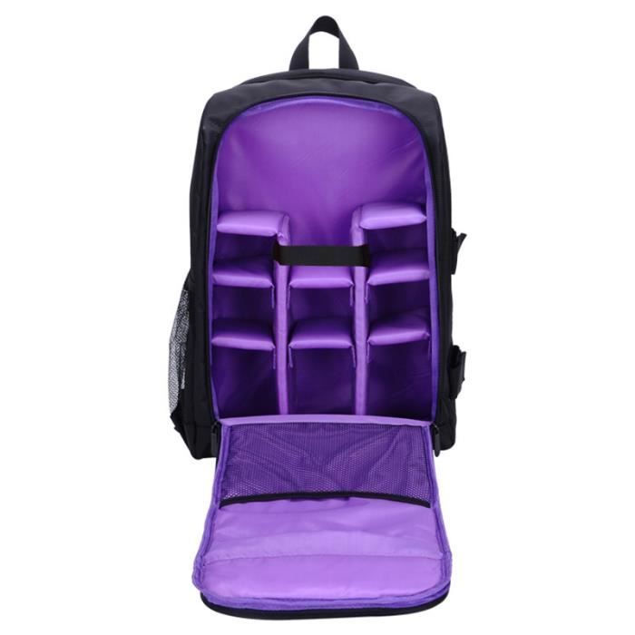 L-purple Lining sac à dos étanche pour photographie unisexe sac à ...
