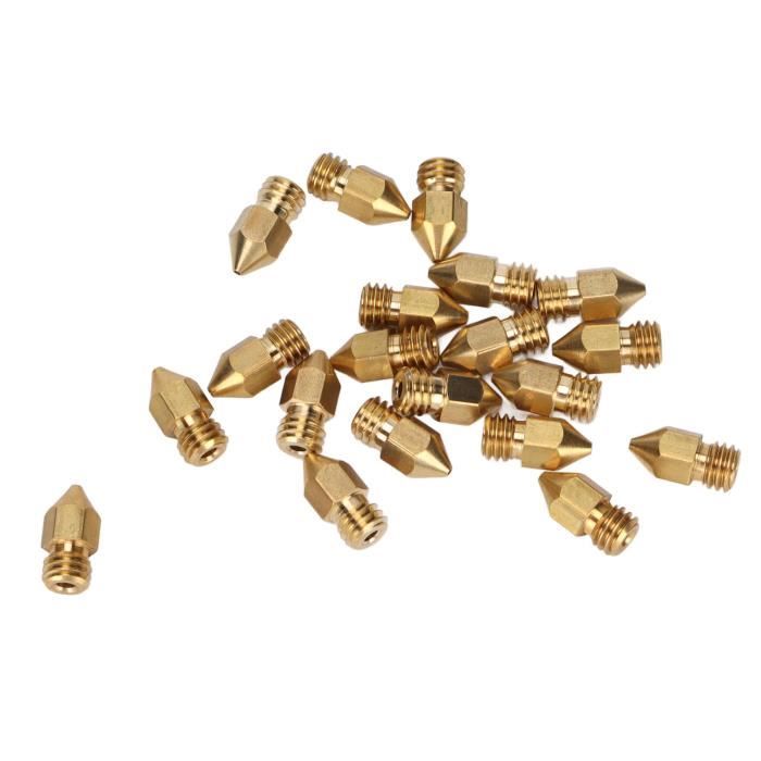 Zerone buse en laiton 20 pièces Kit de buses MK8 1.75mm M6 buses d'extrudeuse polies avec boîte ...