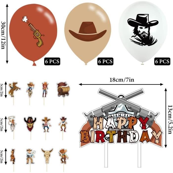 Décorations De Gâteau De Cowboy,Ensemble De Fournitures De Fête D ...