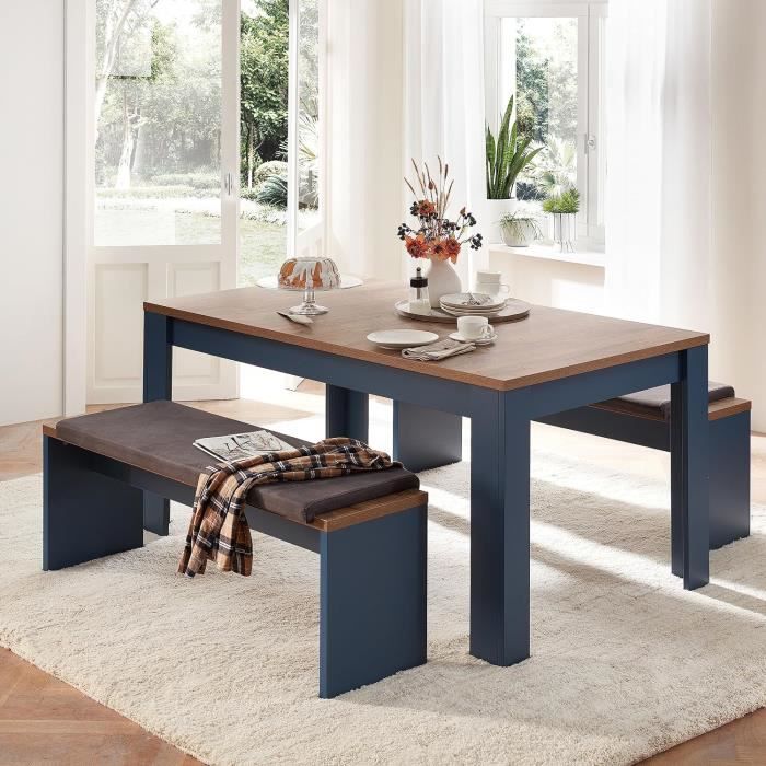 Dijon, Aspect Table Extensible Pour Votre Salon Et Salle À Manger, Bleu ...