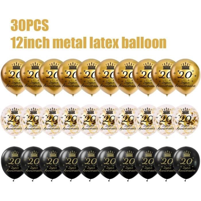 30Pcs Ballons 20 Ans Anniversaire, Ballons De 20 Ans Joyeux ...