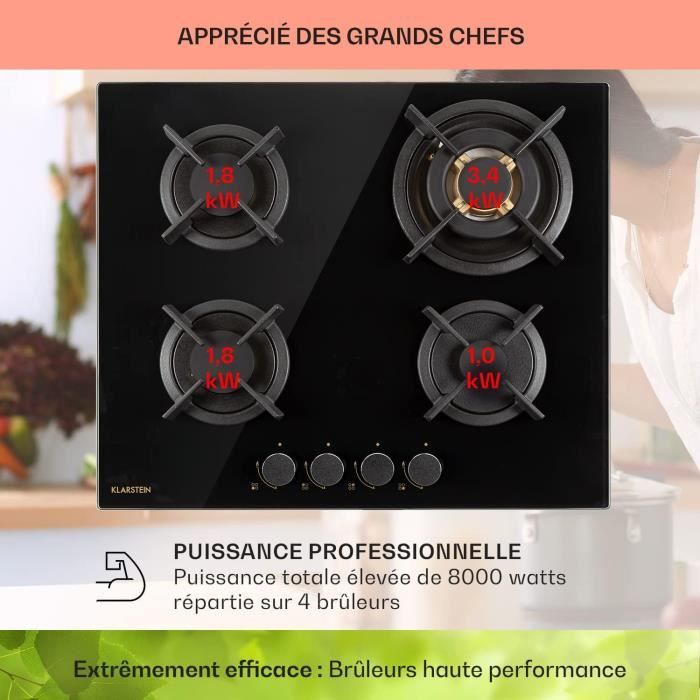 Ehskzjh Tables -Plaque-Cuisiniere-Gaziniere De Cuisson Gaz À 4 Brûleurs ...