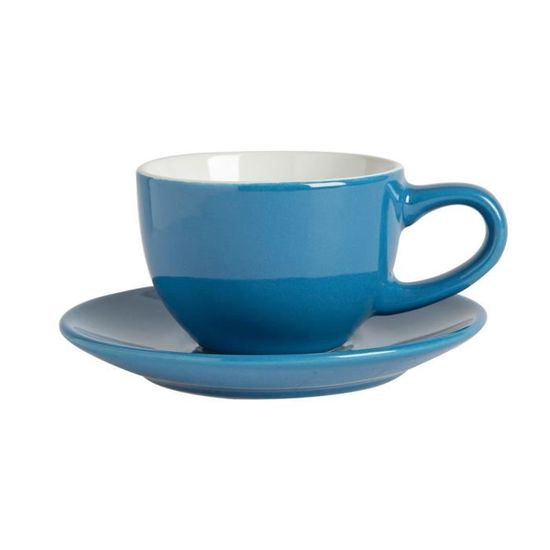 1x Bleu 90ml Tasse à Expresso & Soucoupe Ensemble - Coloré Porcelaine ...