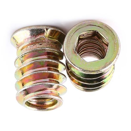 Écrou d'insertion - Qqmora - Hexagonale - Acier au carbone zingué - Lot ...
