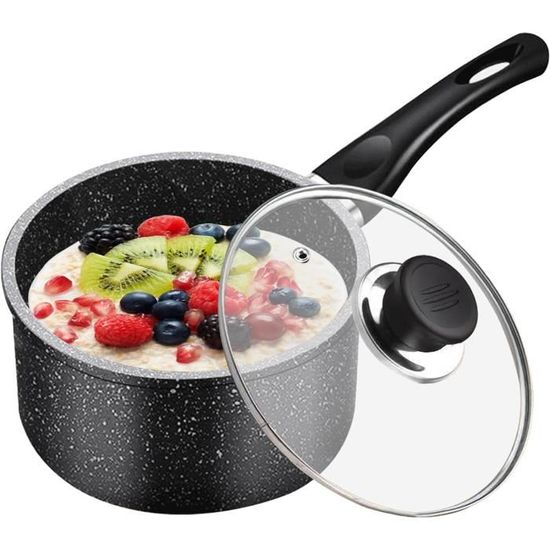 Casserole À Lait Avec Couvercle, Petite Casserole Pour Cuisinière À Induction De 2L, 18 Cm, En ...