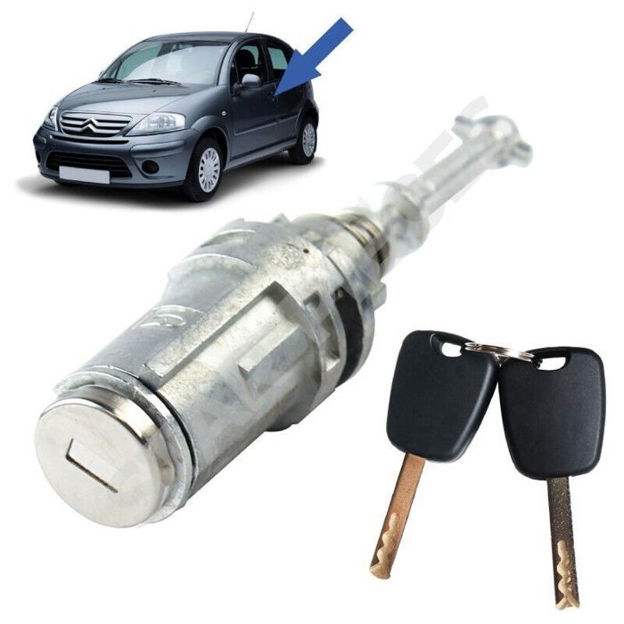 Serrure barillet de porte avant gauche pour CITROEN C2 C3 C3 pluriel ...