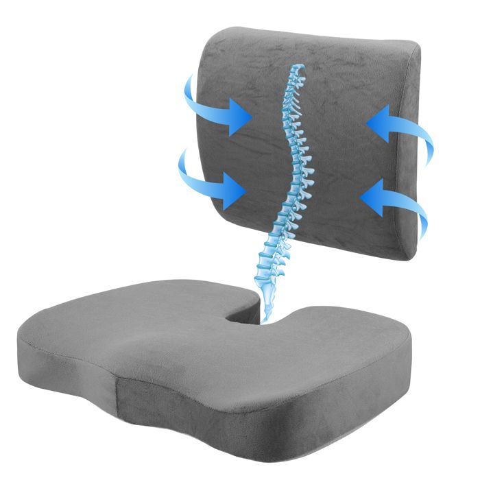 Coussin de Siège Ergonomique avec Support Lombaire, Couche de Gel ...