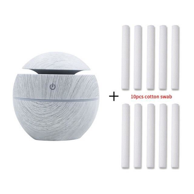 Mini humidificateur'air USB ultrasonique, diffuseur'arôme de Grain de bois à 7 LED, diffuseur ...