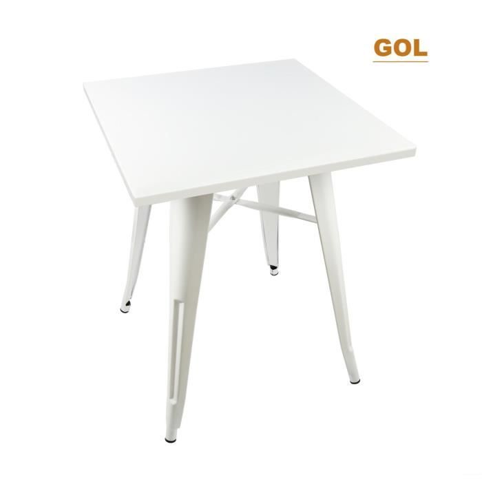 Table à Manger Ferronnerie - GOL - Blanc - Rectangulaire - 6 places ...